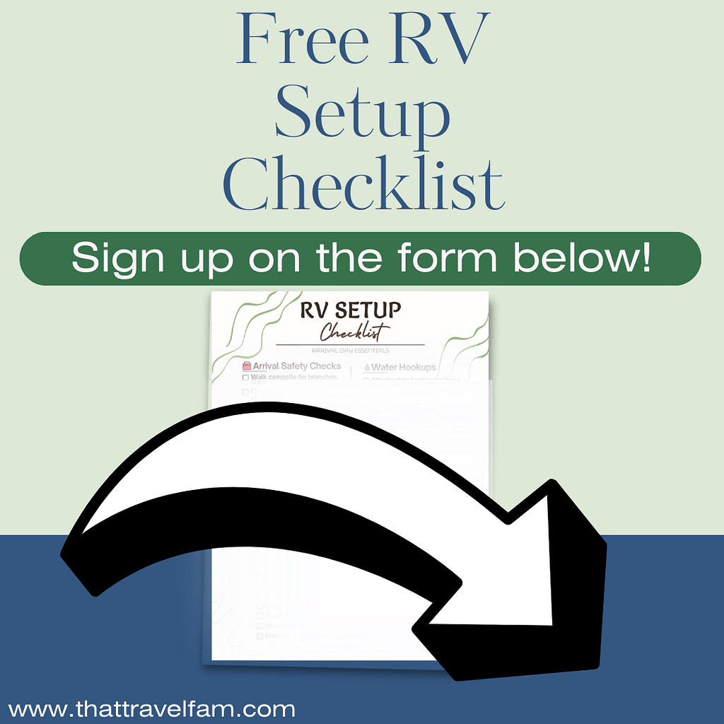 Printable RV Setup Checklist-Free PDF Download - That Travel Fam